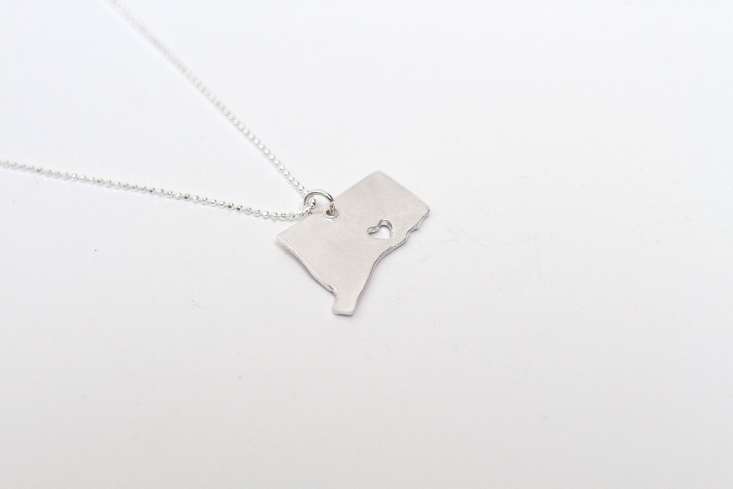 I Heart Connecticut State Necklace Silver Connecticut - Etsy