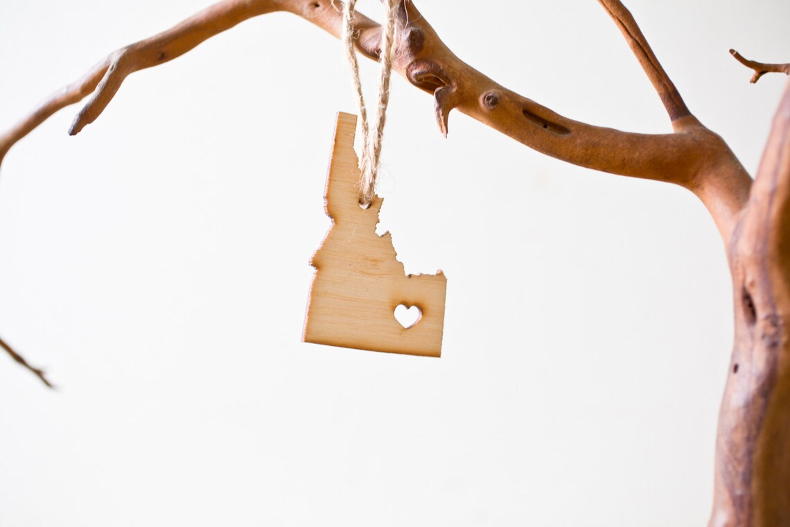 I Heart Idaho State Ornament Bamboo Idaho Ornament Wooden - Etsy