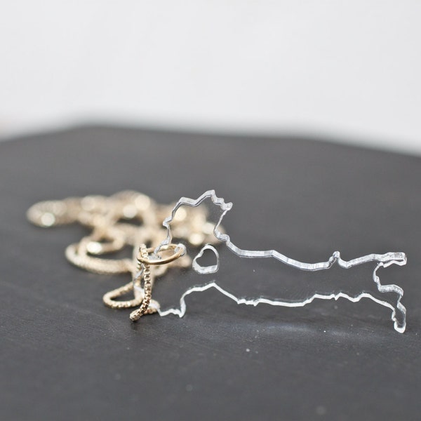 Italy Map Necklace - Etsy