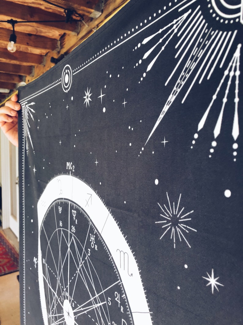 Birth Chart Wall Art, Birth Chart Art, Astrology Tapestry, Zodiac Art ...