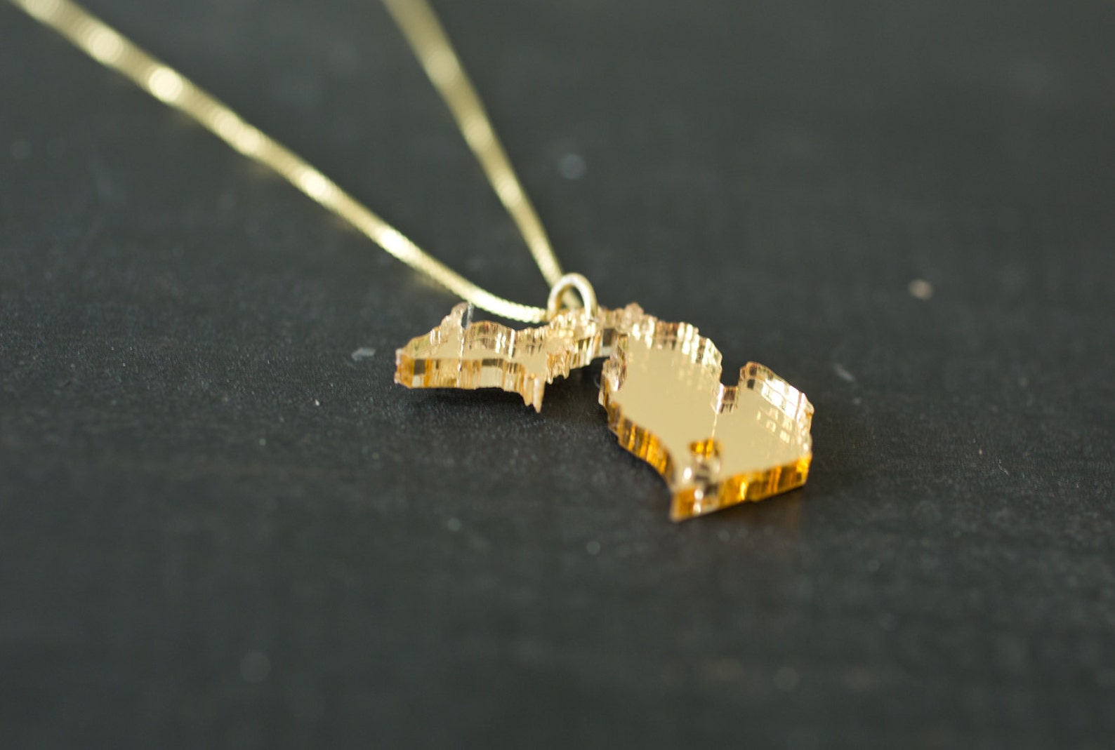 I Heart Michigan Mirrored Gold Acrylic Gold Michigan - Etsy