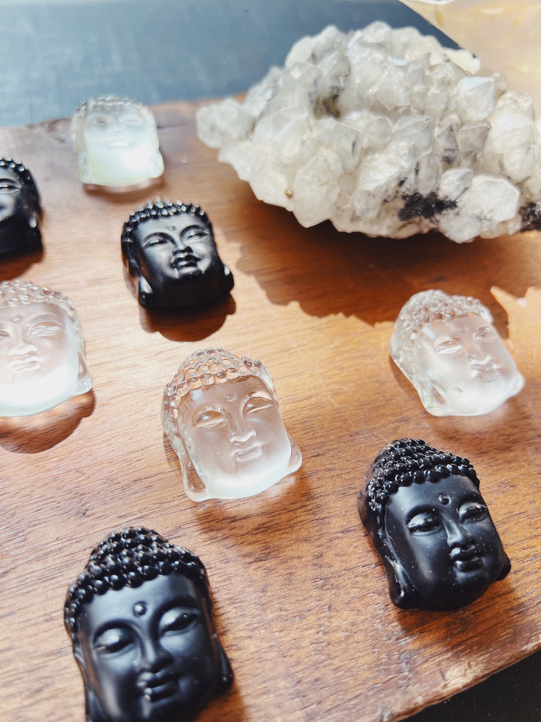 Crystal Pocket Buddhas, Laughing Buddha Statue, Clear Quartz Buddha ...