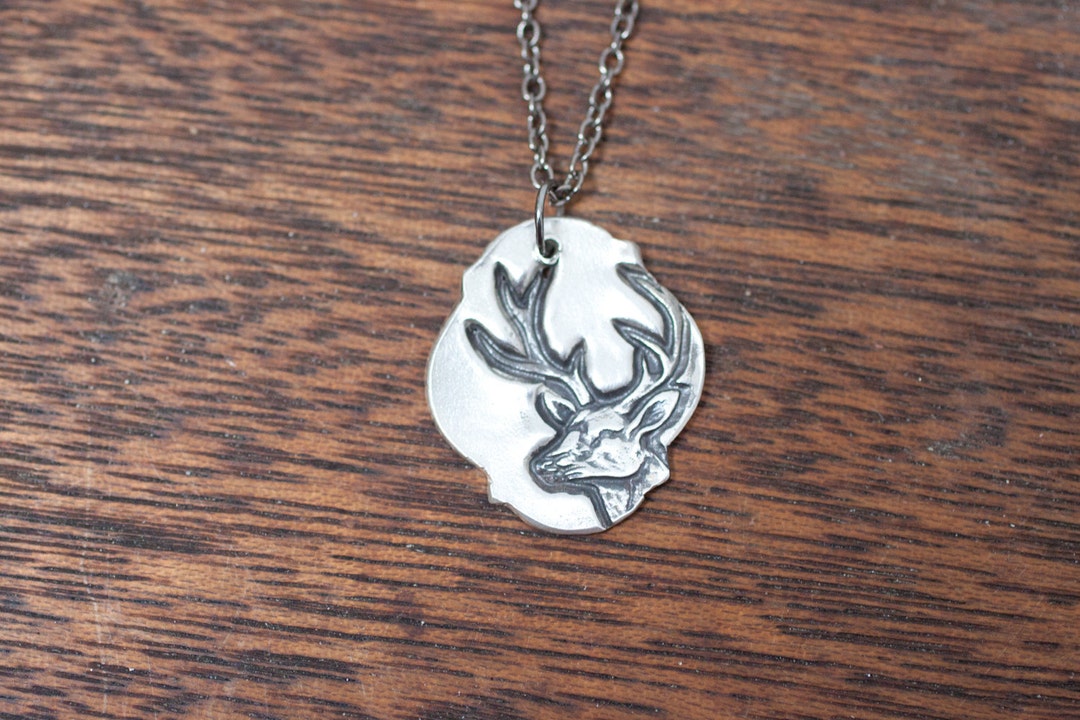 Deer Necklace • Antler Necklace • Gold Antler Necklace • Elk Antler ...