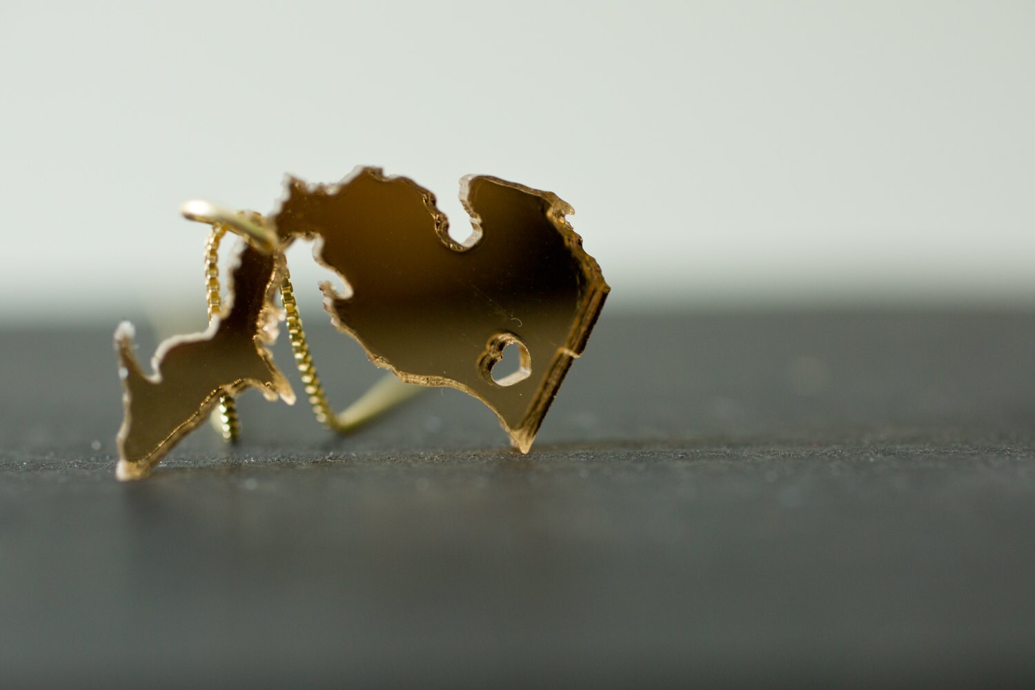 I heart Michigan mirrored gold acrylic Gold Michigan | Etsy