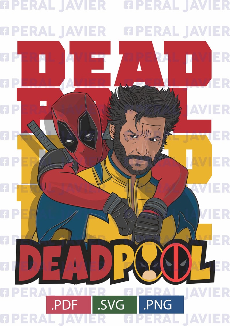 Deadpool y Wolverine Svg Pdf Png letter vector - Etsy México
