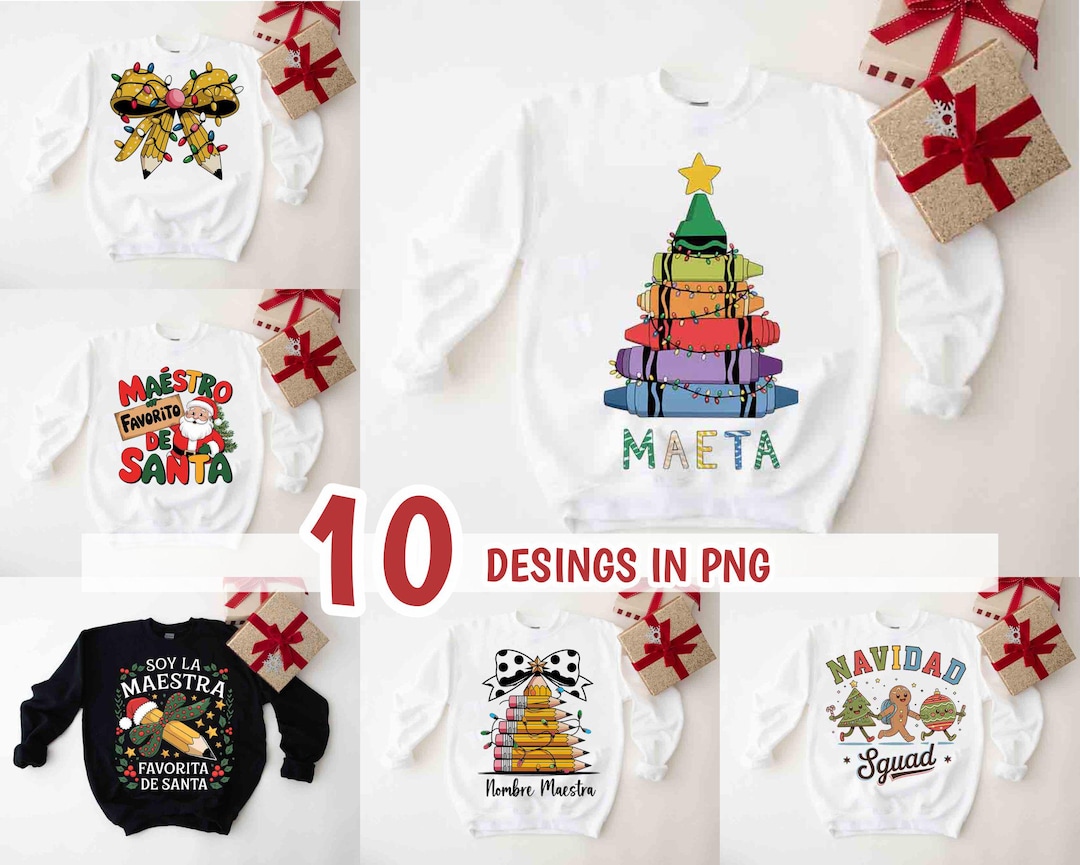 10 PNG Templates CHRISTMAS Teachers Dtf Sublimation Mock Ups Teacher ...
