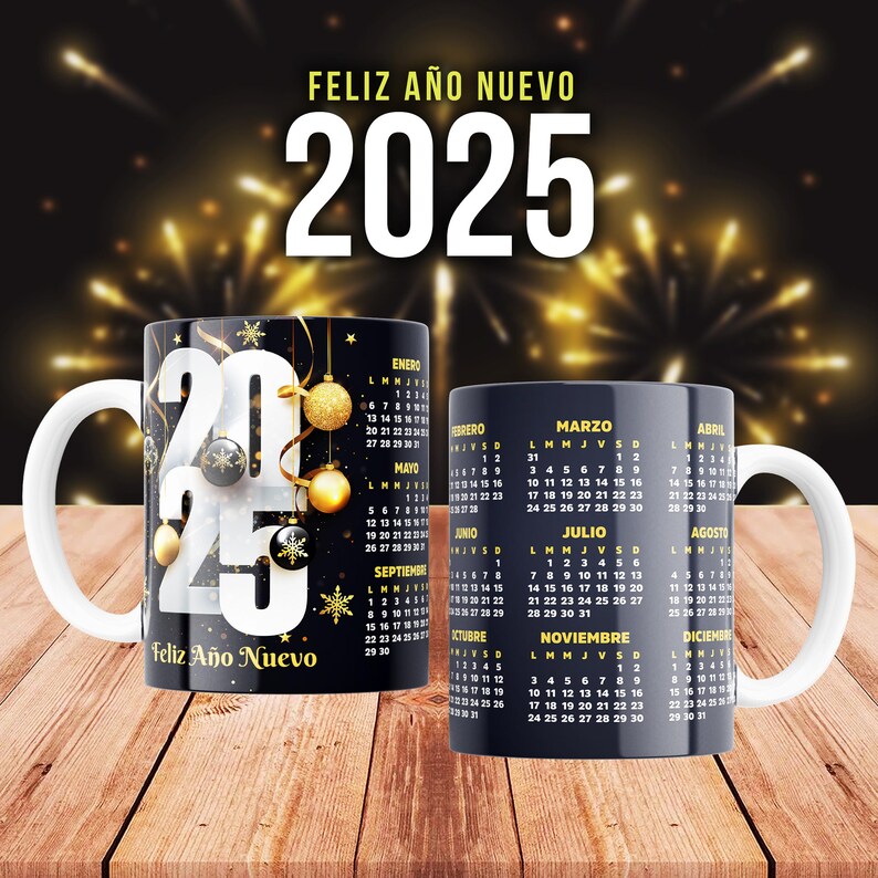 10 Diseños PNG Calendario 2025 Año Nuevo 2025 Plantillas Digitales Fin ...