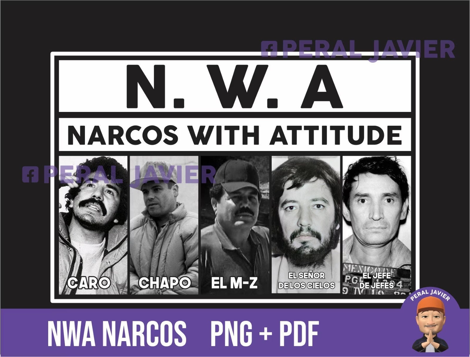 Narcos NWA Mexico PNG PDF Digital Template - Etsy