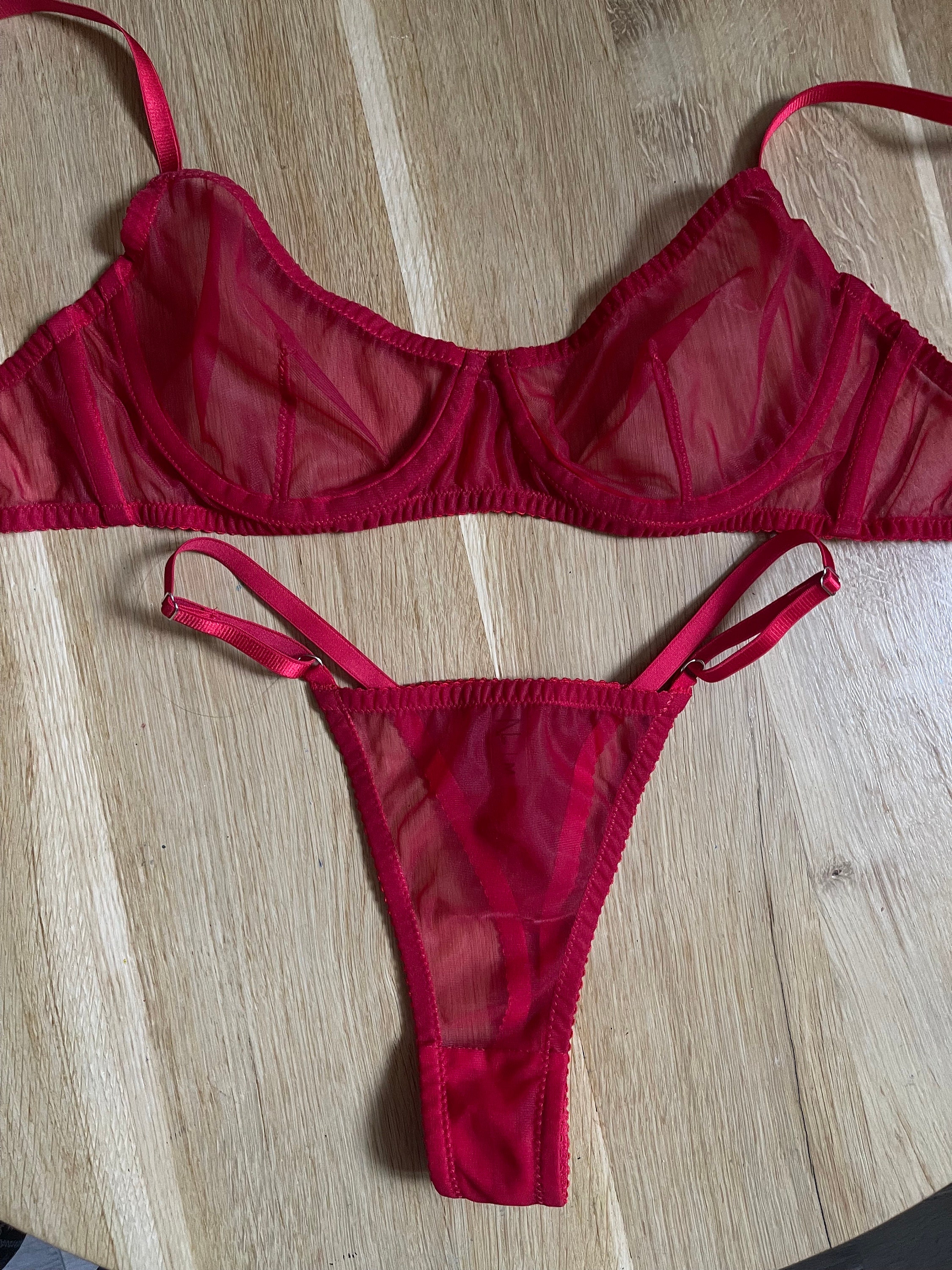 Handmade Lingerie, Women's Underwear Underwear for Women the Bra is Red ...