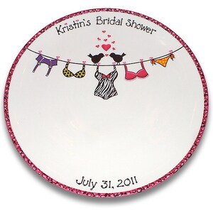 Lingerie Bridal Shower Guest Signature Plate / Guest Book Alternative ...