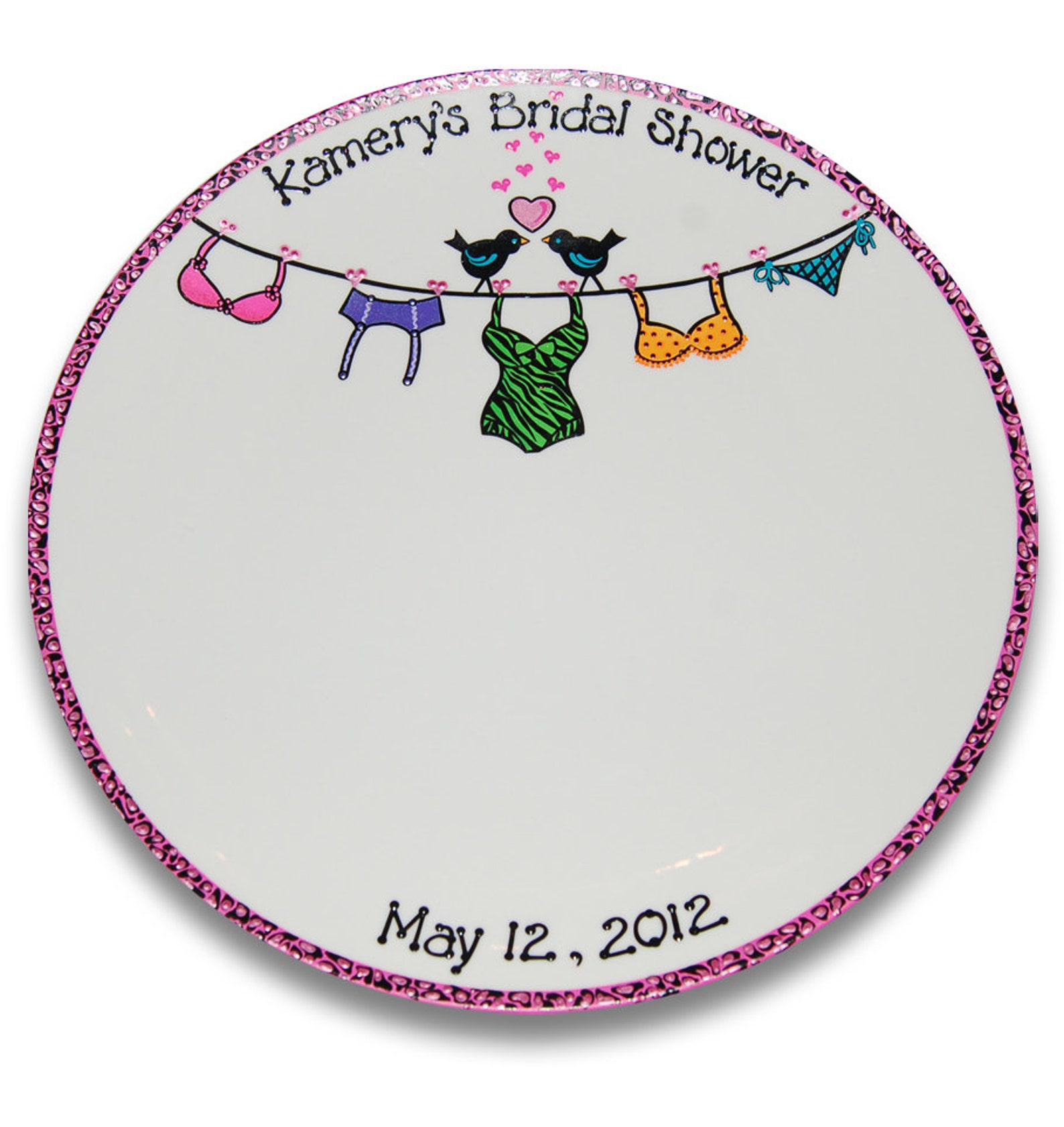 Lingerie Bridal Shower Guest Signature Plate / Guest Book - Etsy
