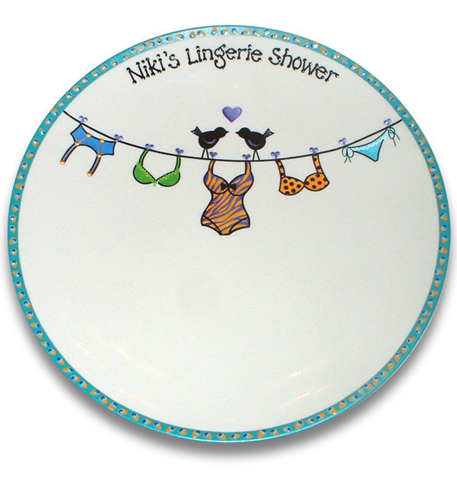 Lingerie Bridal Shower Guest Signature Plate / Guest Book - Etsy