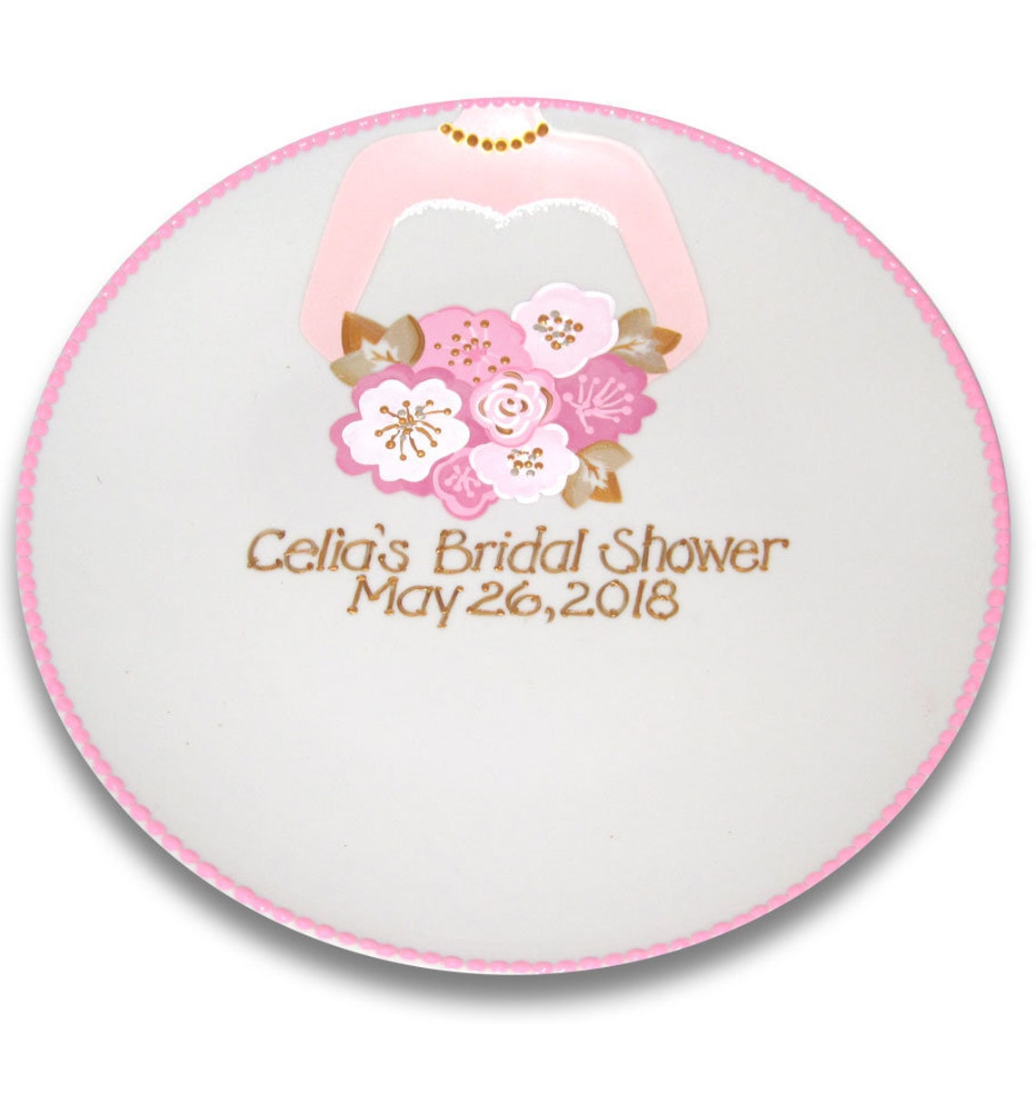 Wedding Dress Bridal Shower Guest Signature Plate / Guest Book - Etsy ...