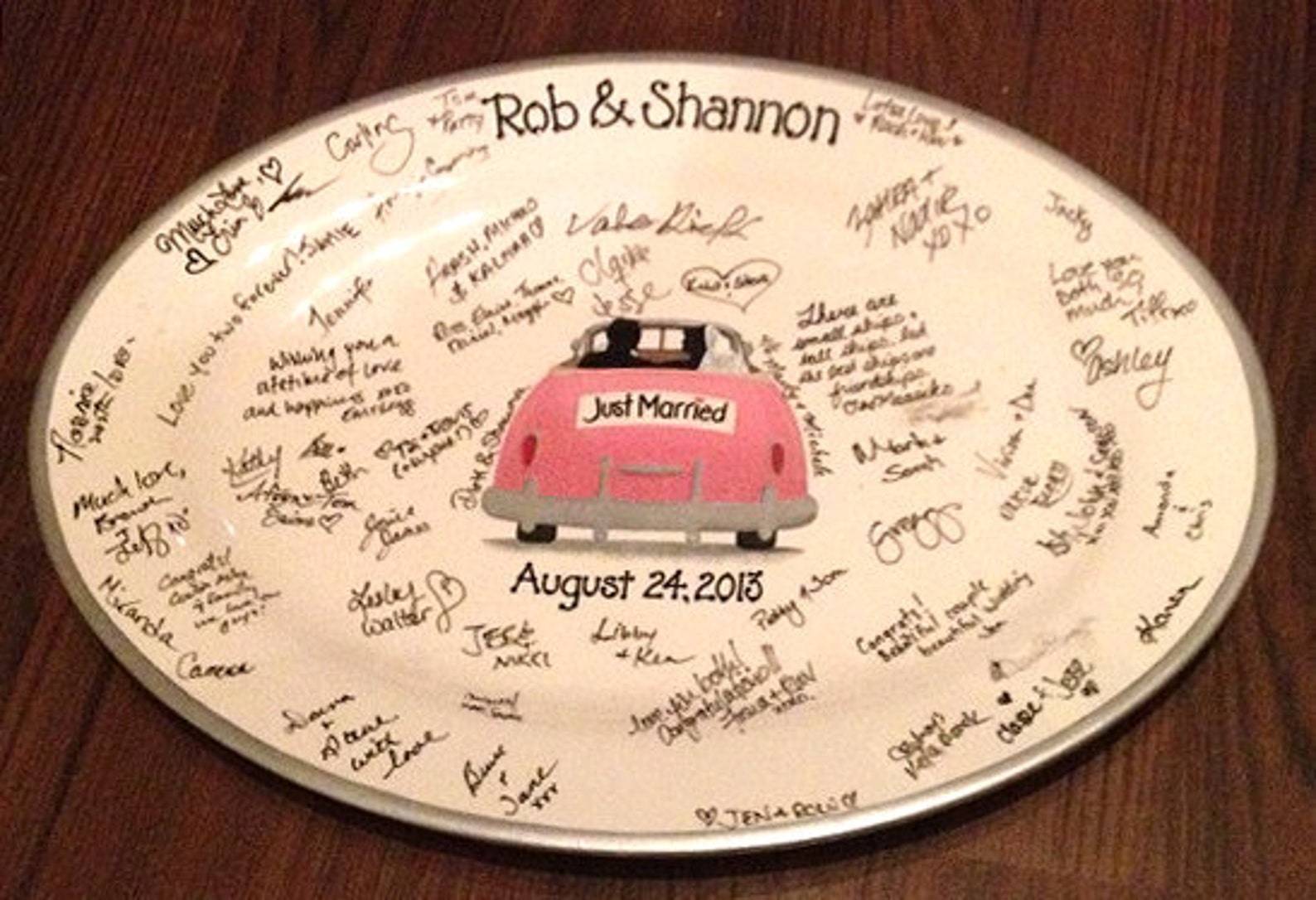 Just Married Wedding Guest Signature Platter / Guest Book | Etsy