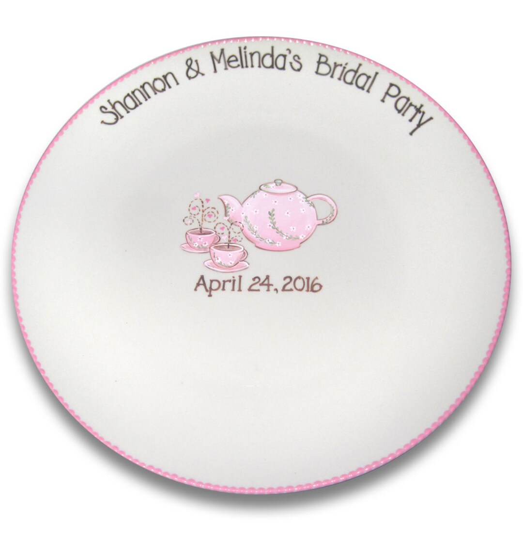 Tea Party Bridal Shower Guest Signature Plate / Guest Book Alternative ...