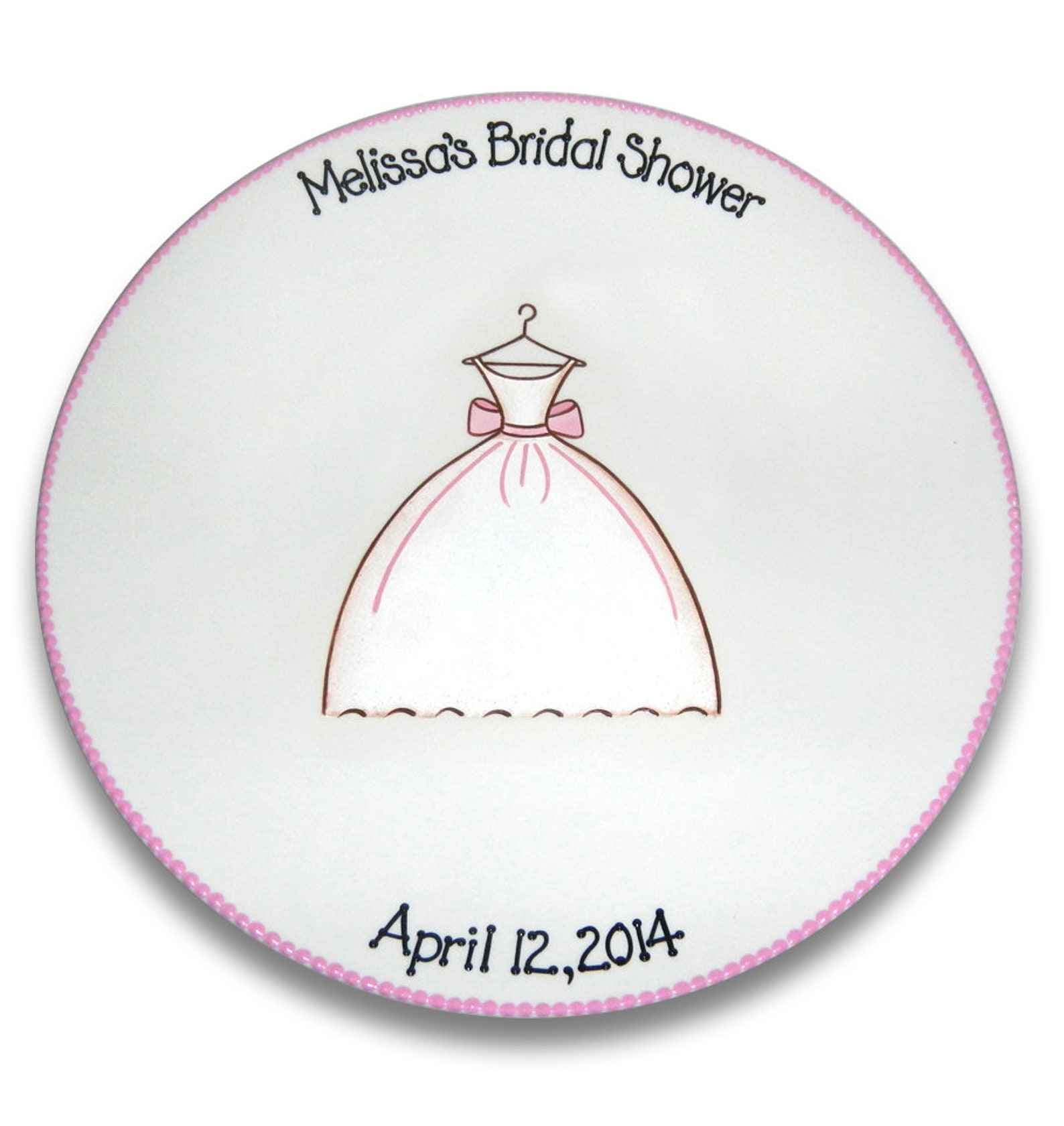 Wedding Dress Bridal Shower Guest Signature Plate / Guest Book - Etsy ...