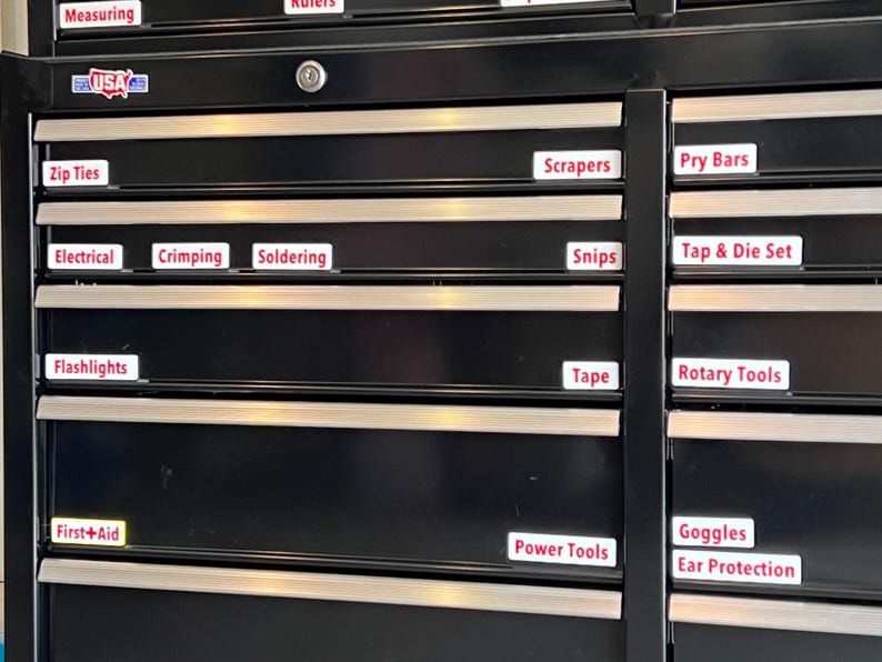 50 Magnetic Toolbox Labels – Strong Magnets, No Adhesive | 3D Printed ...