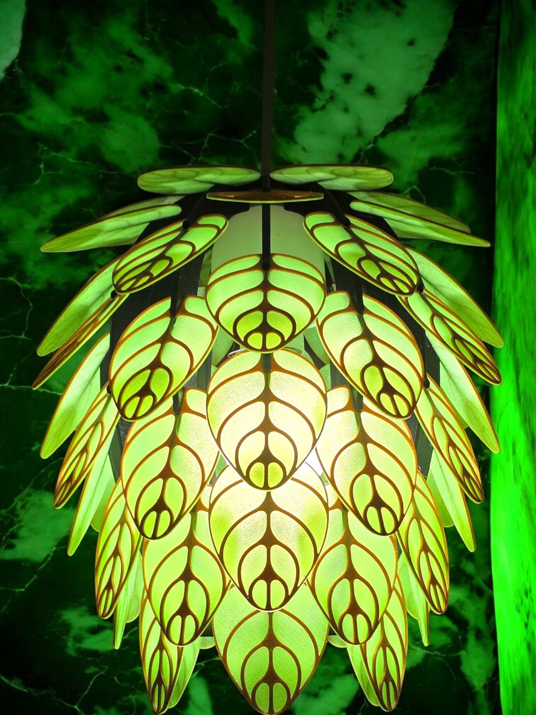 Handmade Leaf Ceiling Lamp – Natural Elegance - Etsy