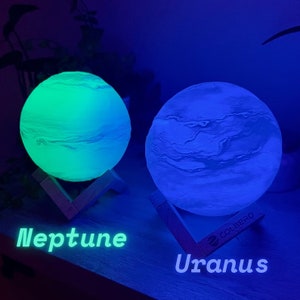 3D Printed Planet Lamp: 16-color LED With Remote & Stand - Etsy
