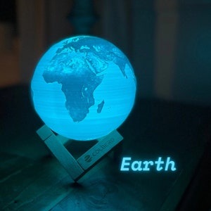 3D Printed Planet Lamp: 16-color LED With Remote & Stand - Etsy