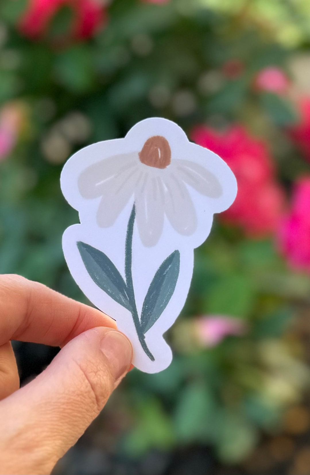White Daisy Sticker: Waterproof Floral Decal - Etsy