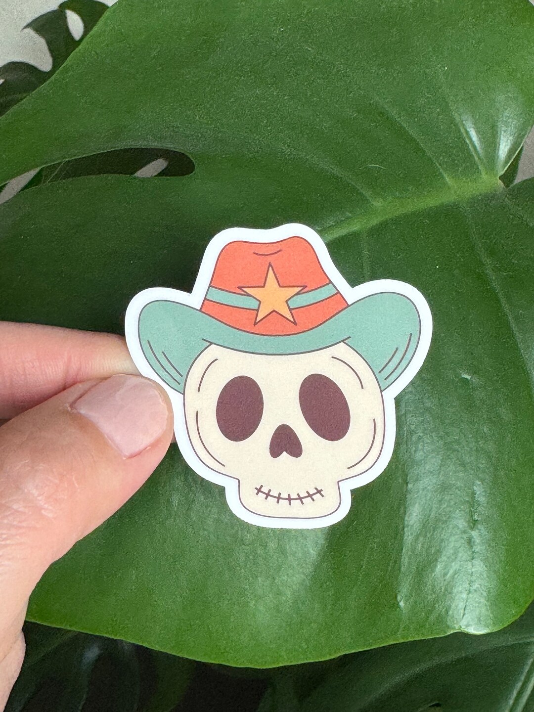Sticker Cowboy Skull Sticker Cowgirl Skull Sticker Western Retro ...