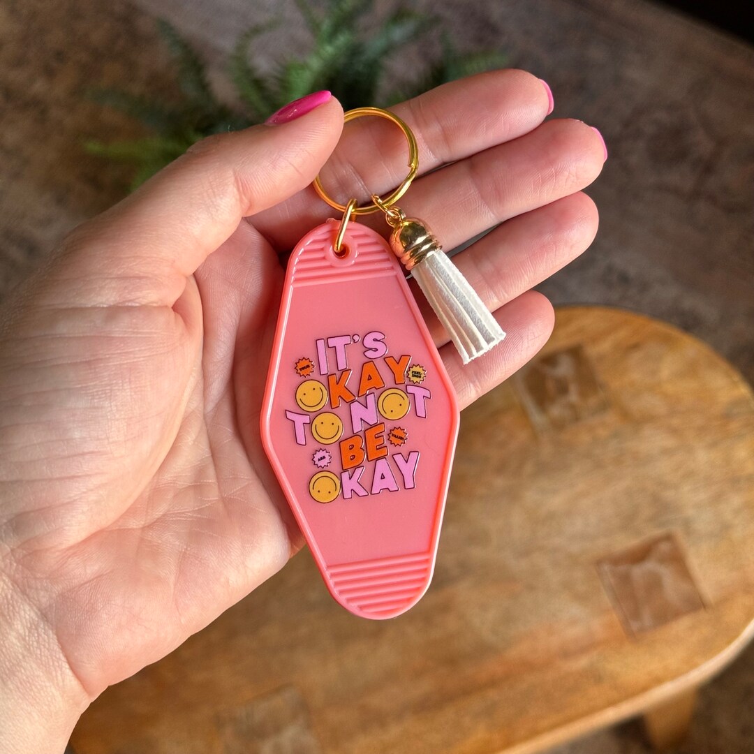 Retro Motel Keychain Mental Health Keychain Gift Motel Keychain Green ...