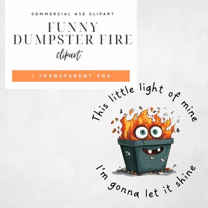 Funny Faces Dumpster Fire Cartoon Clipart, Illustration, Instant ...