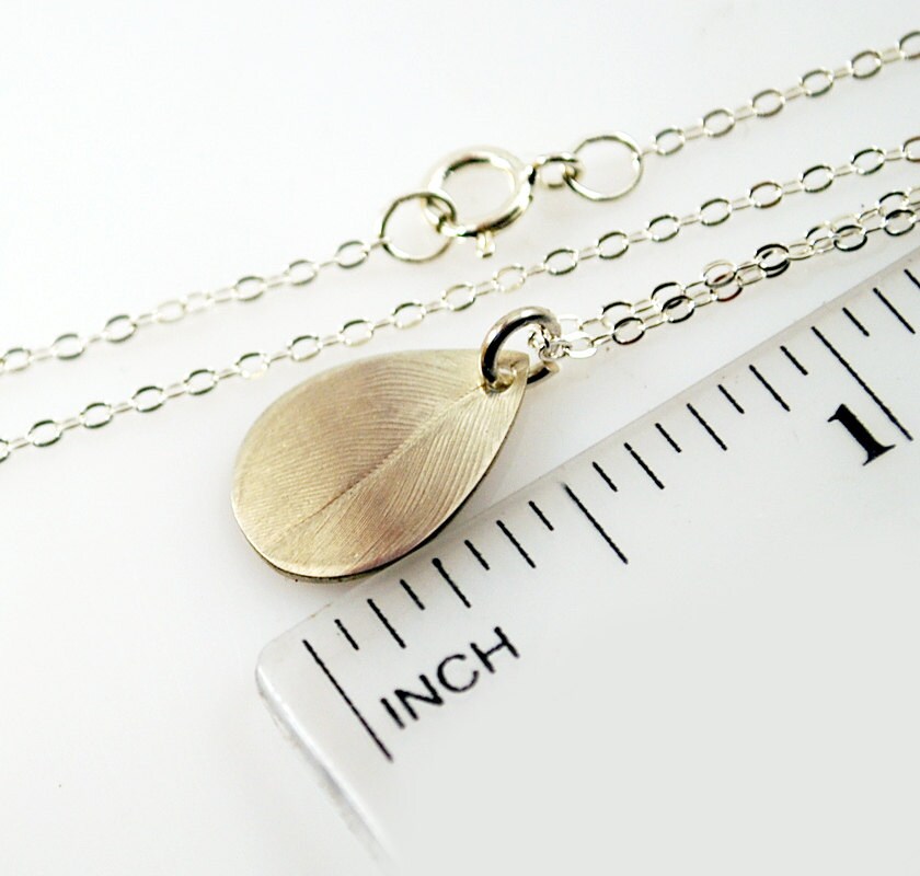 Silver Dew Drop Necklace, Real Nature Impression - Etsy