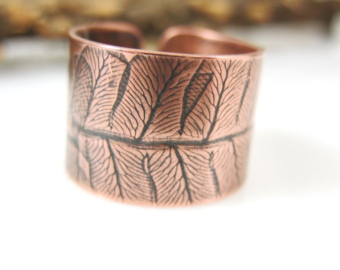 Fern Ring, Copper Cuff Ring, Pressed Fern Ring - Etsy