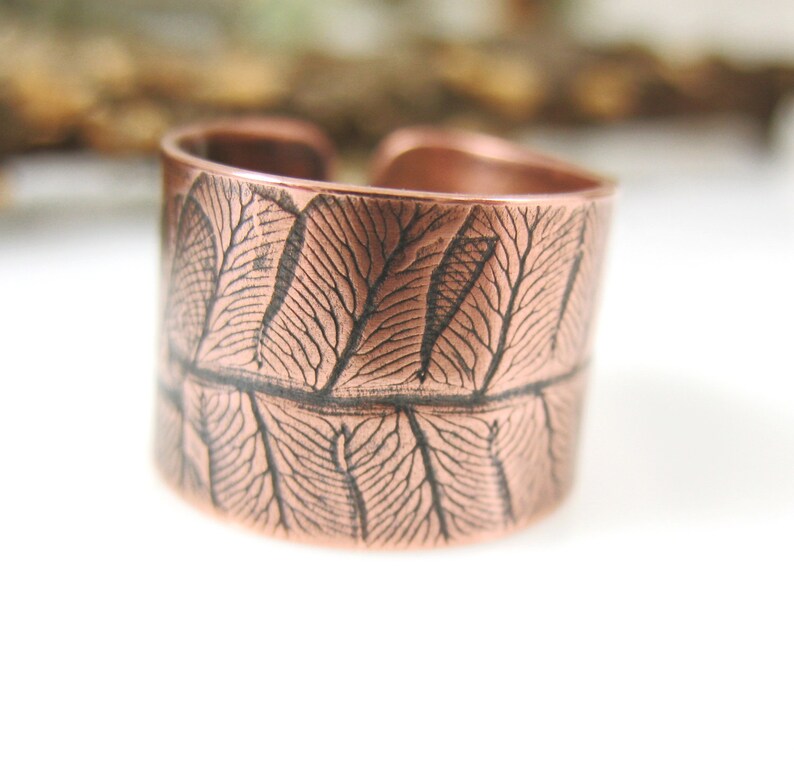 Fern Ring Copper Cuff Ring Pressed Fern Ring - Etsy