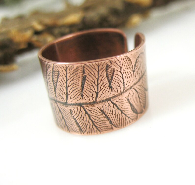 Fern Ring Copper Cuff Ring Pressed Fern Ring - Etsy