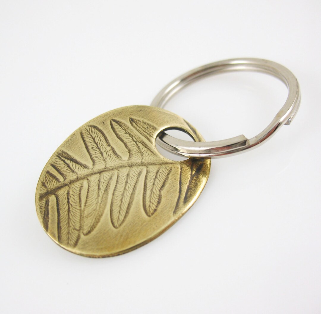 Men's Key Ring, Fern Key Chain, Brass Key Ring - Etsy