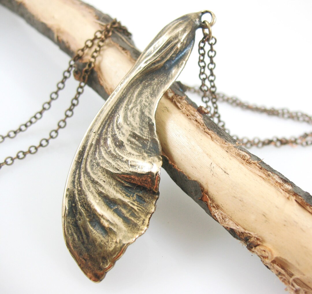 Large Maple Seed Necklace, Bronze, Nature Jewelry, Botanical Jewelry - Etsy