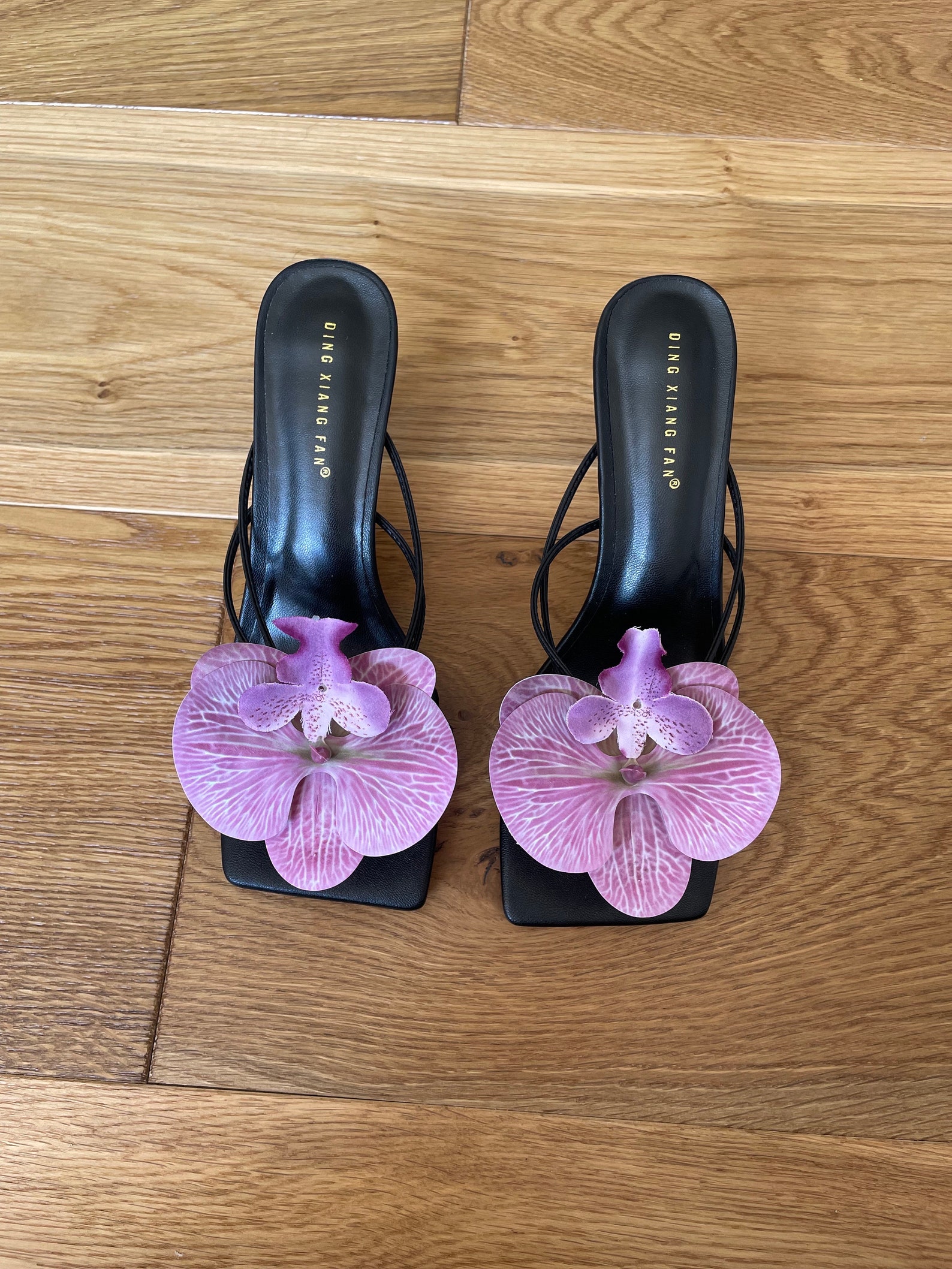 Mauve Orchid Flower Heels Sandals - Etsy