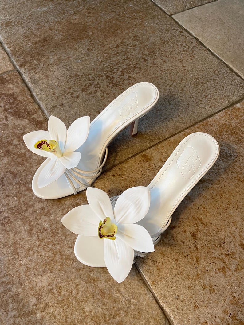 White Orchid Heels - Etsy