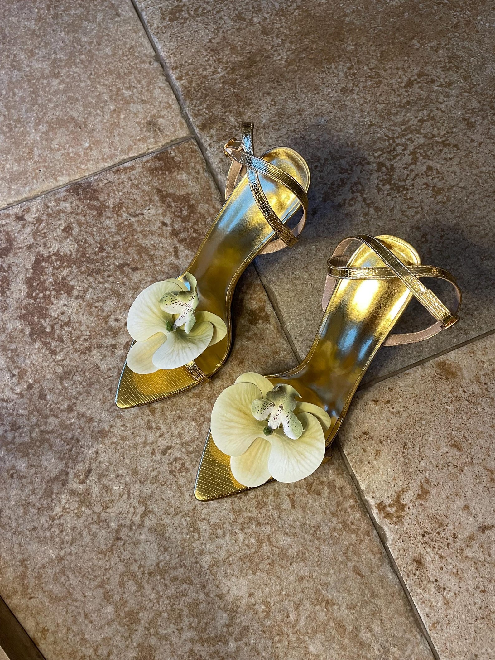 Matcha Green Orchid Gold Heels - Etsy