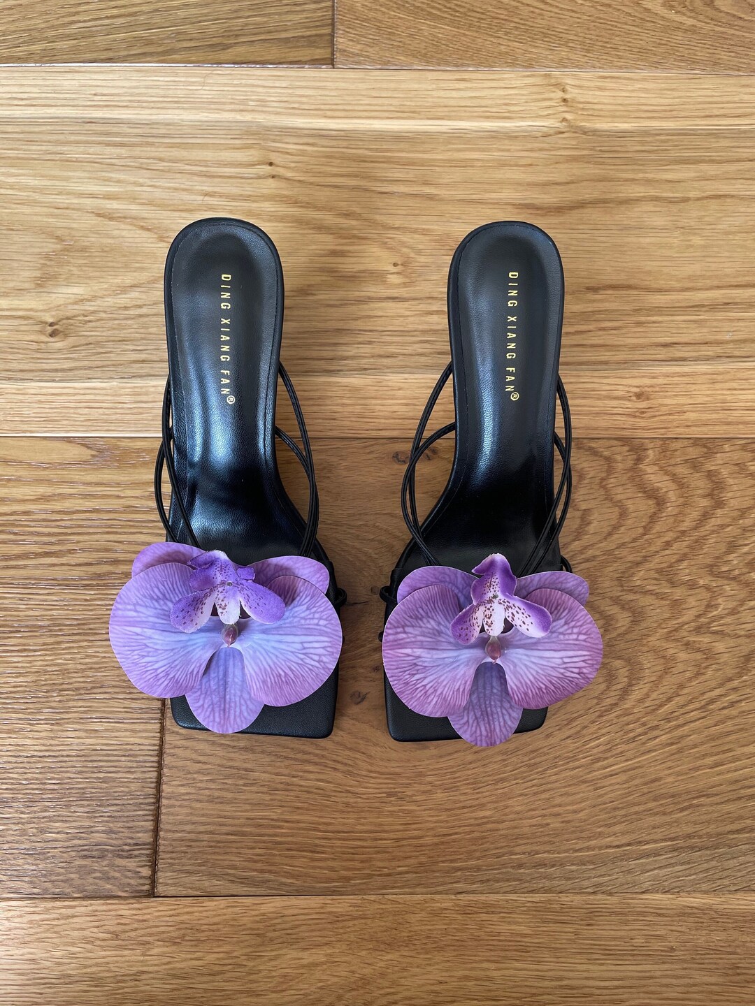 Royal Purple Orchid Flower Heels Sandals - Etsy