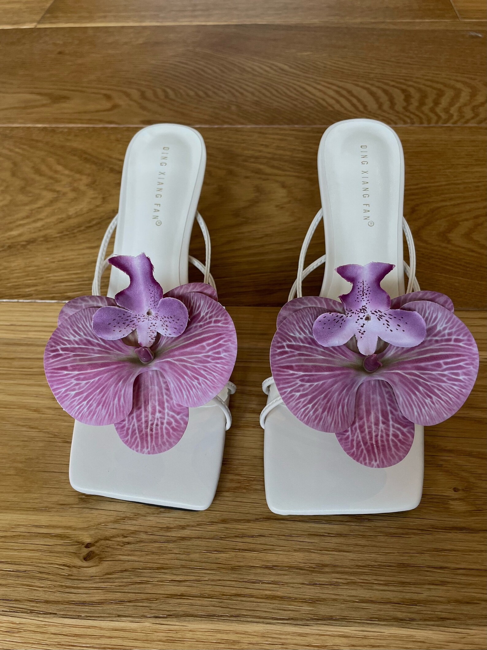 Mauve Orchid Flower Heels Sandals - Etsy