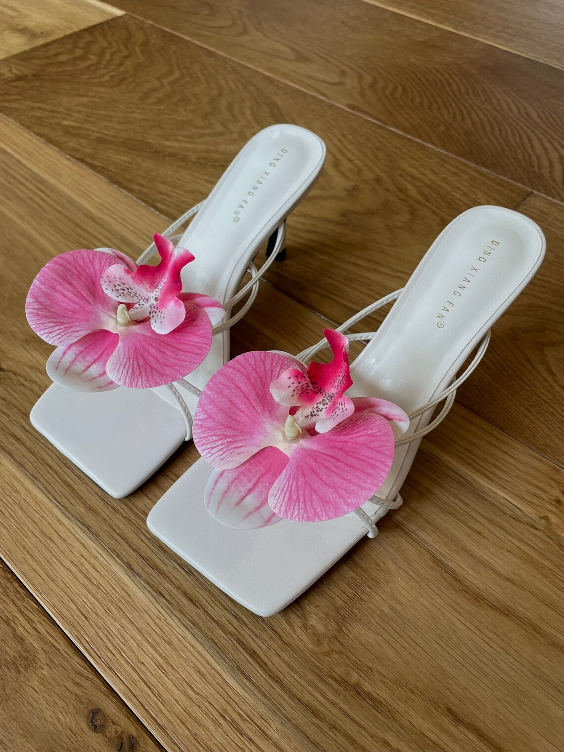 Bright Pink Orchid Flower Heels Sandals - Etsy