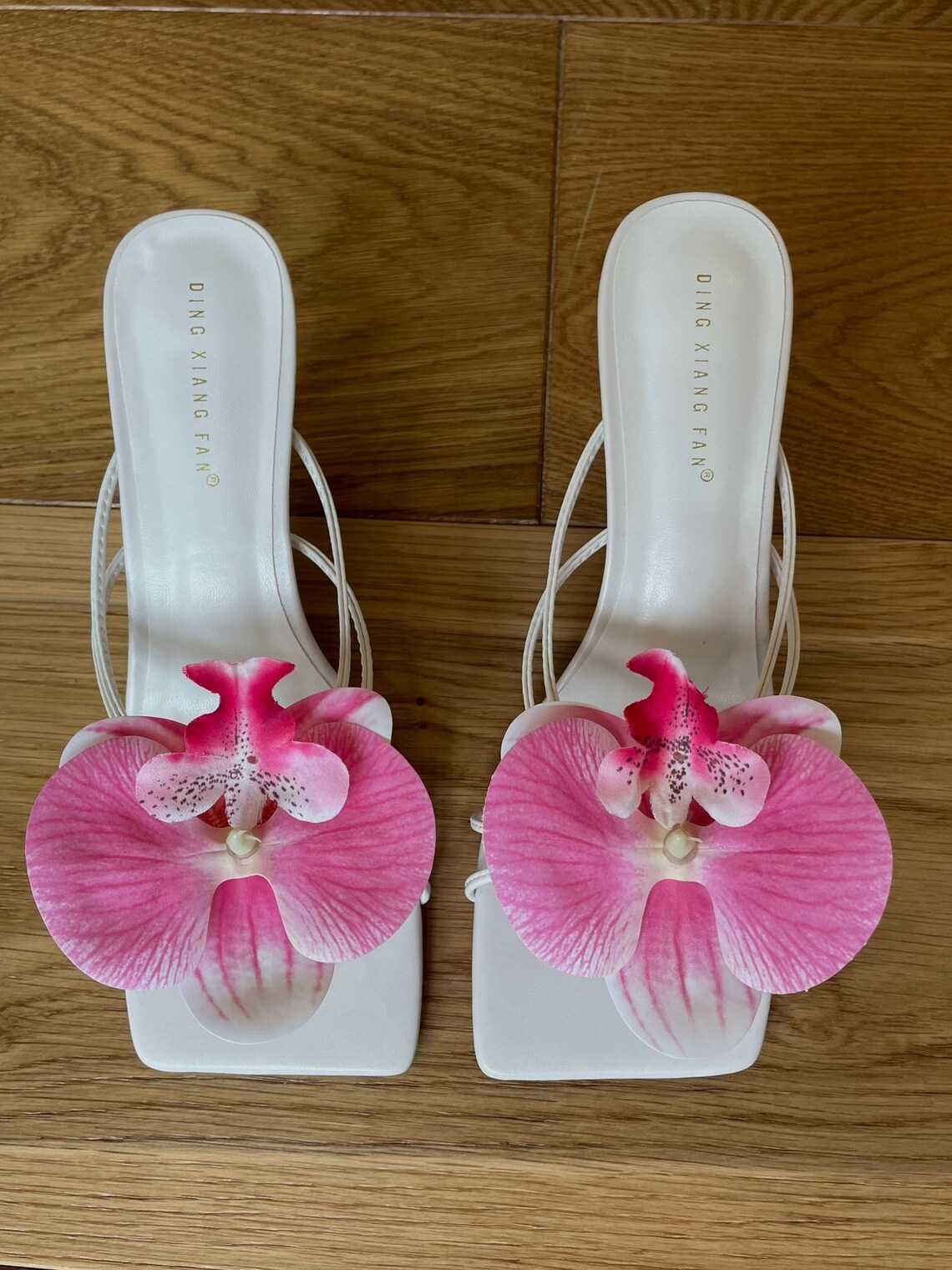 Bright Pink Orchid Flower Heels Sandals - Etsy