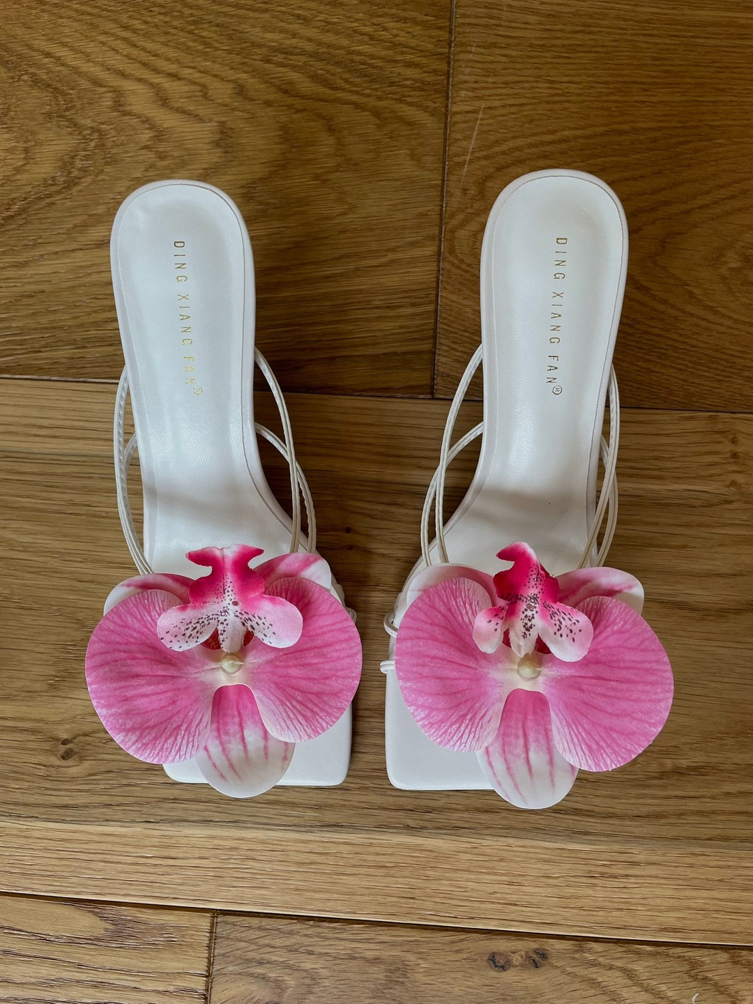 Bright Pink Orchid Flower Heels Sandals - Etsy