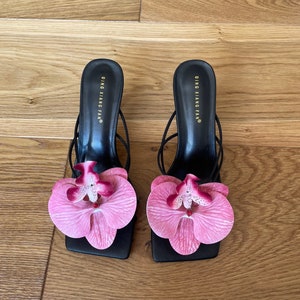 Soft Red Orchid Flower Heels Sandals - Etsy