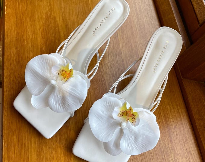 Pink/white Orchid Heels - Etsy Canada