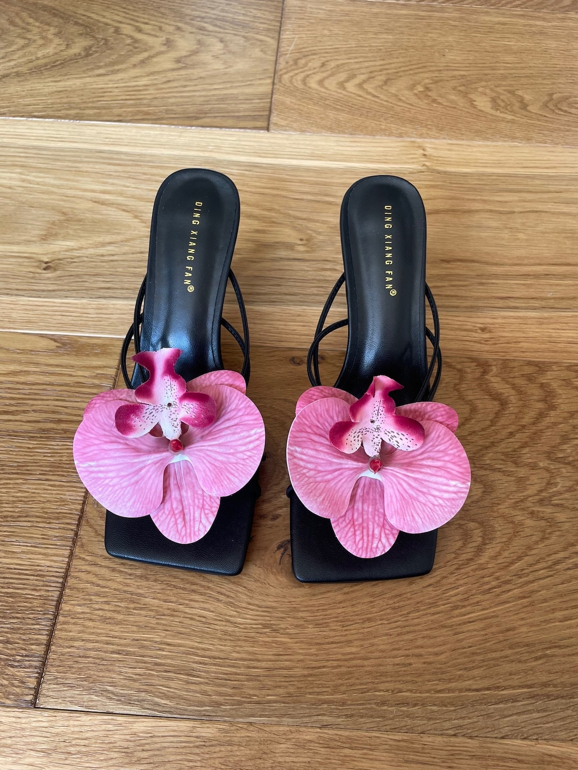 Soft Red Orchid Flower Heels Sandals - Etsy