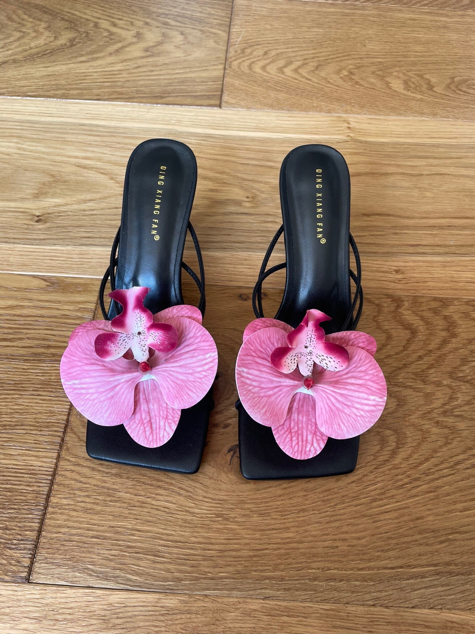 Soft Red Orchid Flower Heels Sandals - Etsy