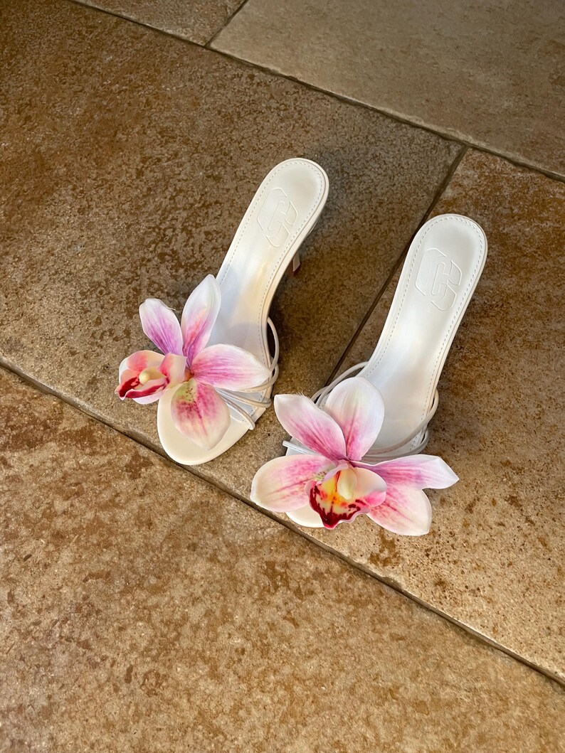 Pink/white Orchid Heels - Etsy Canada
