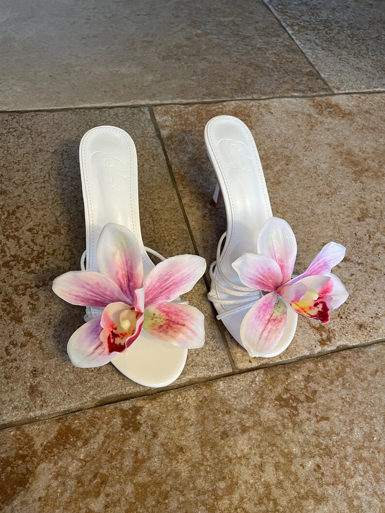 Pink/white Orchid Heels - Etsy Canada