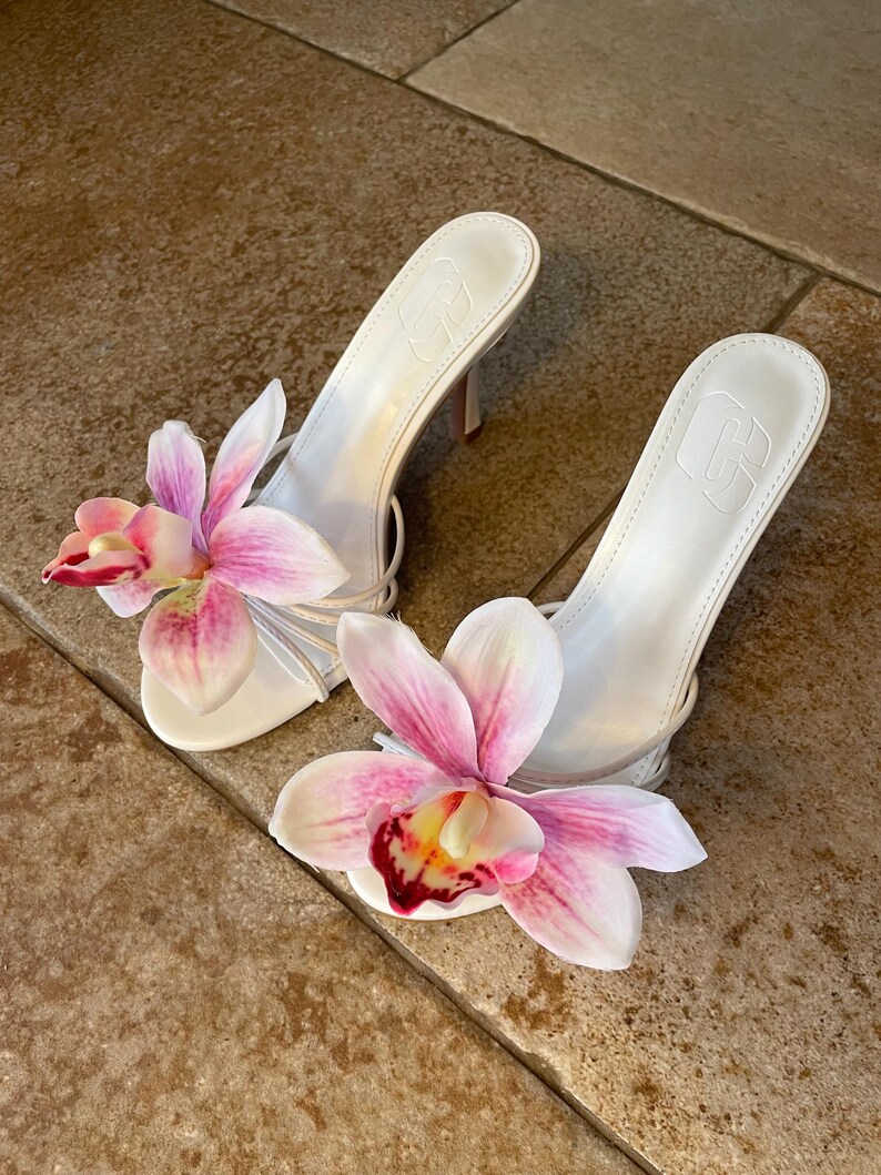 Pink/white Orchid Heels - Etsy Canada