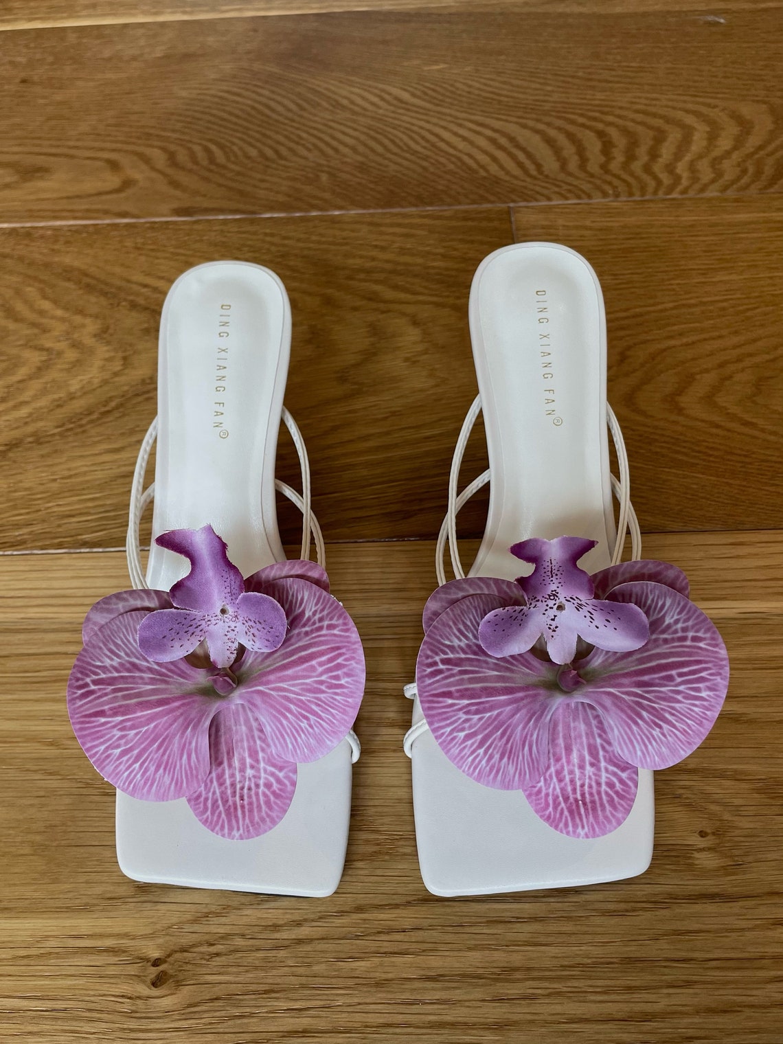 Mauve Orchid Flower Heels Sandals - Etsy